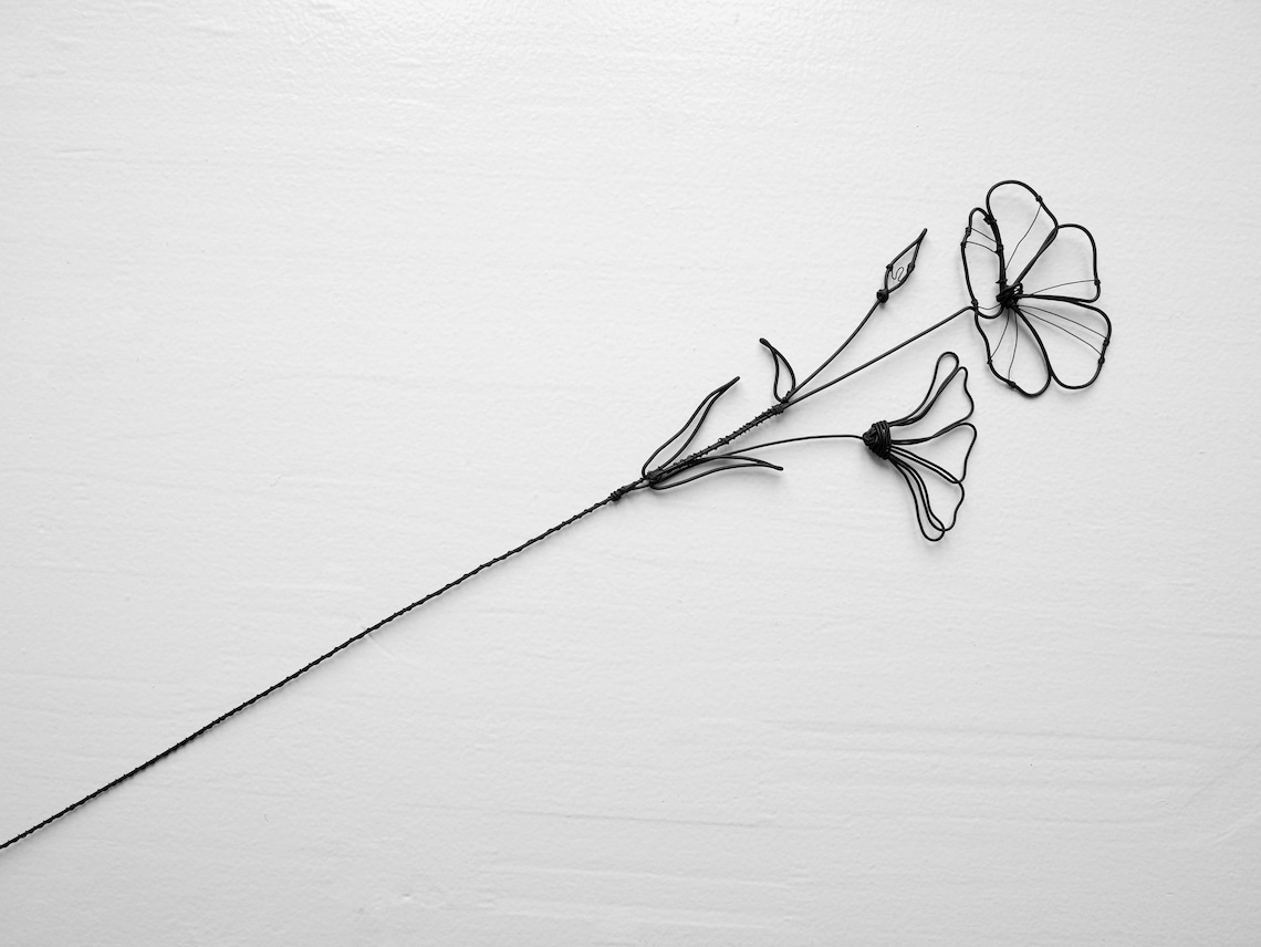 Wire Flower, Flax Flower, Annealed Wire Flower, Floral Wall Decoration ...