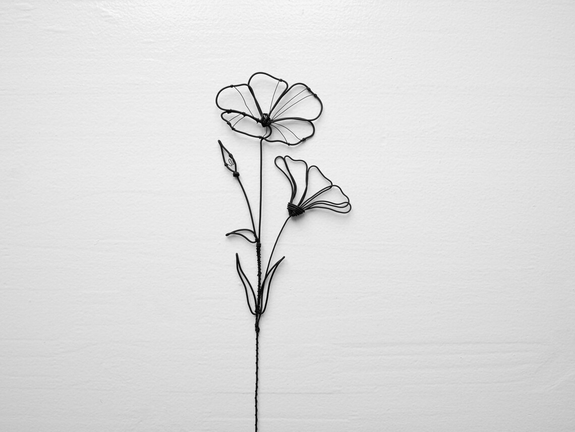 Wire Flower Flax Flower Annealed Wire Flower Floral Wall - Etsy