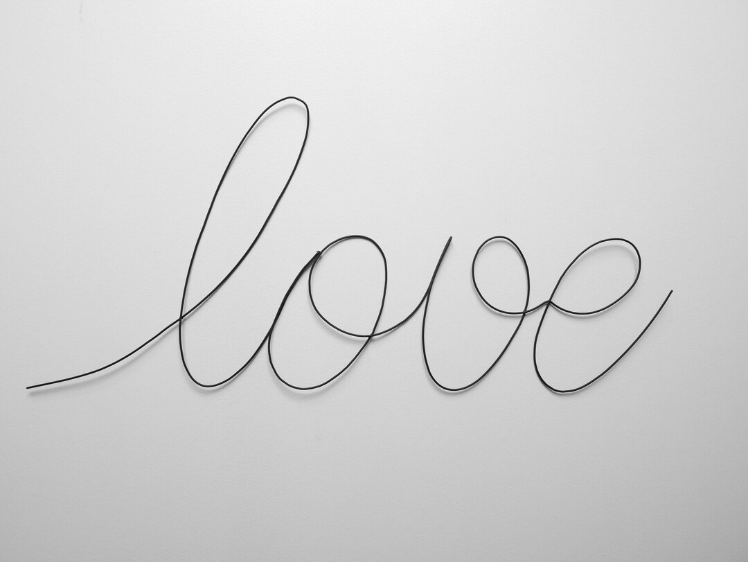 Word LOVE in Customizable Annealed Iron Wire, Wall Phrase, Iron Wire ...