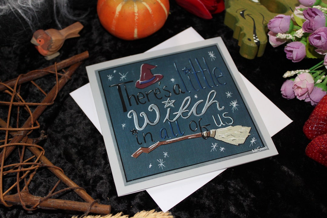 A Little Witch Pagan Greetings Card (blank) | Artist Witchcraft Pagan ...