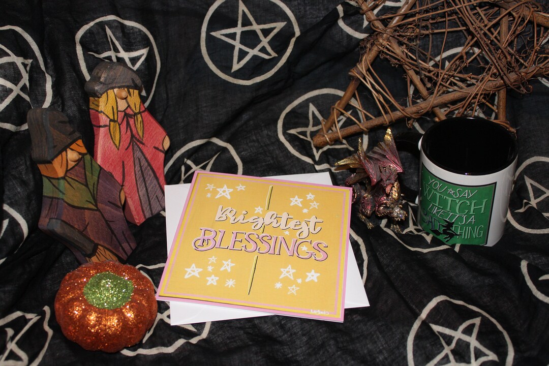 Brightest Blessings Pagan Greetings Card (blank) | Witchcraft Pagan ...