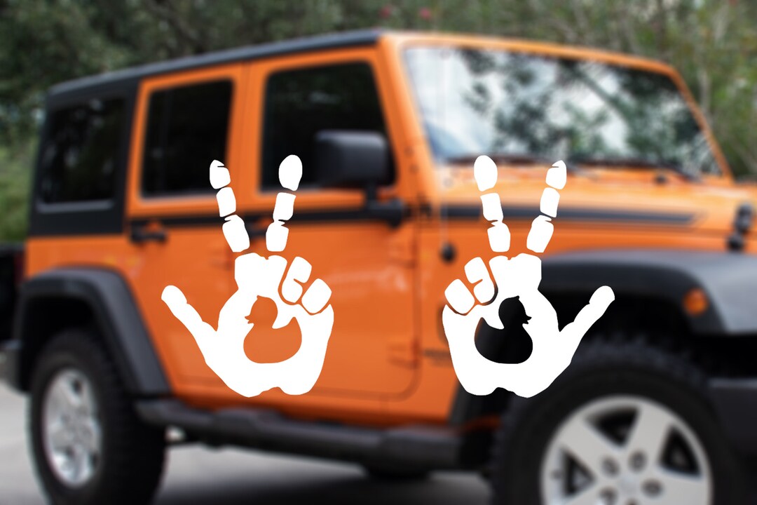 Jeep Wave Peace Sign Fingers Decal. Pair of Decals With Free - Etsy