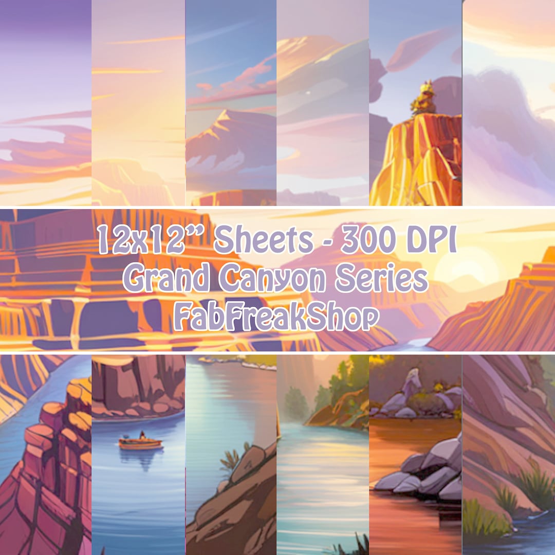 12x12" Scrapbook Paper, Grand Canyon Theme, Digital Download JPG ...