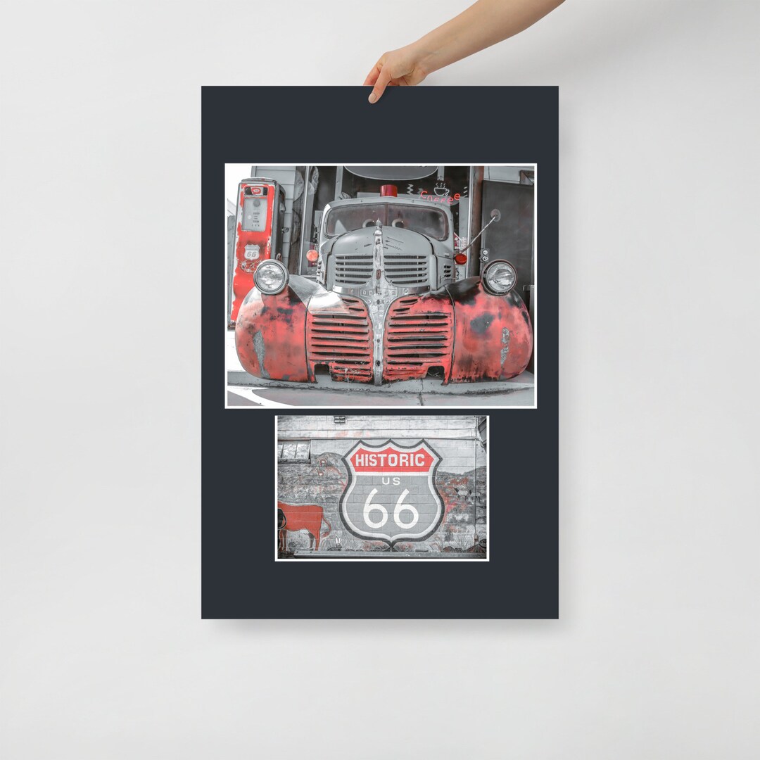 Retro Route 66 Wall Poster for Man Cave, Game Room Decor, Made in USA ...