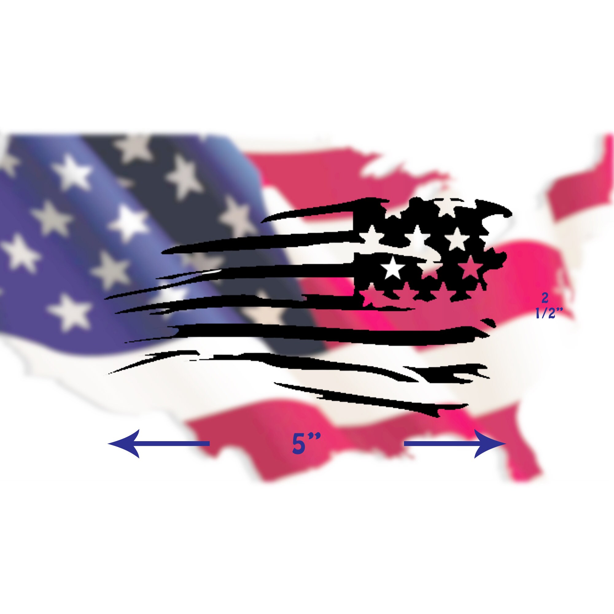 USA Flag Vinyl Decal. Flag Waving. PAIR Includes Left and - Etsy