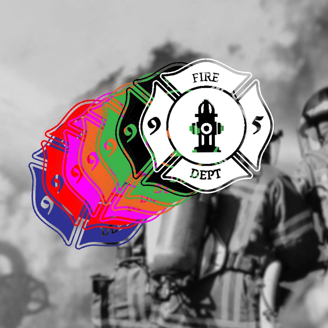 Fire Dept Vinyl Decal Sticker Pair, Personalized Number Decal ...