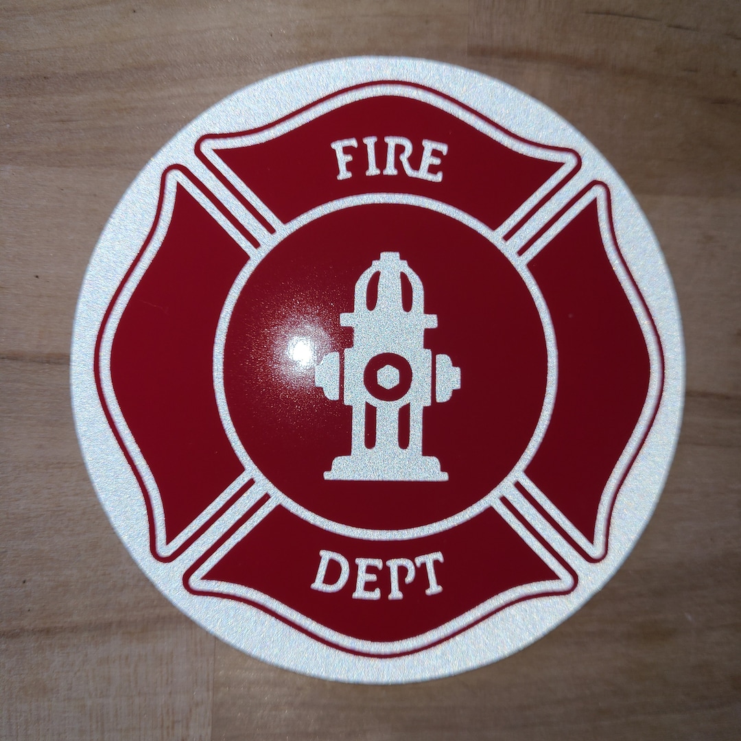 Reflective Fire Dept Vinyl Decal Sticker Pair Personalized - Etsy