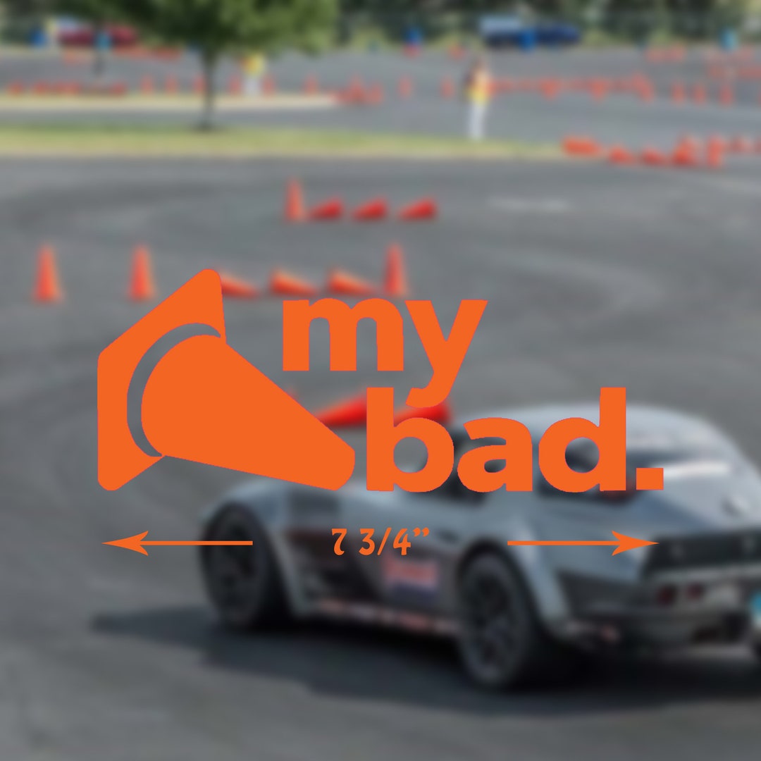 Autocross Cone My Bad Road Race Sticker, Vinyl Decal. PAIR Includes ...