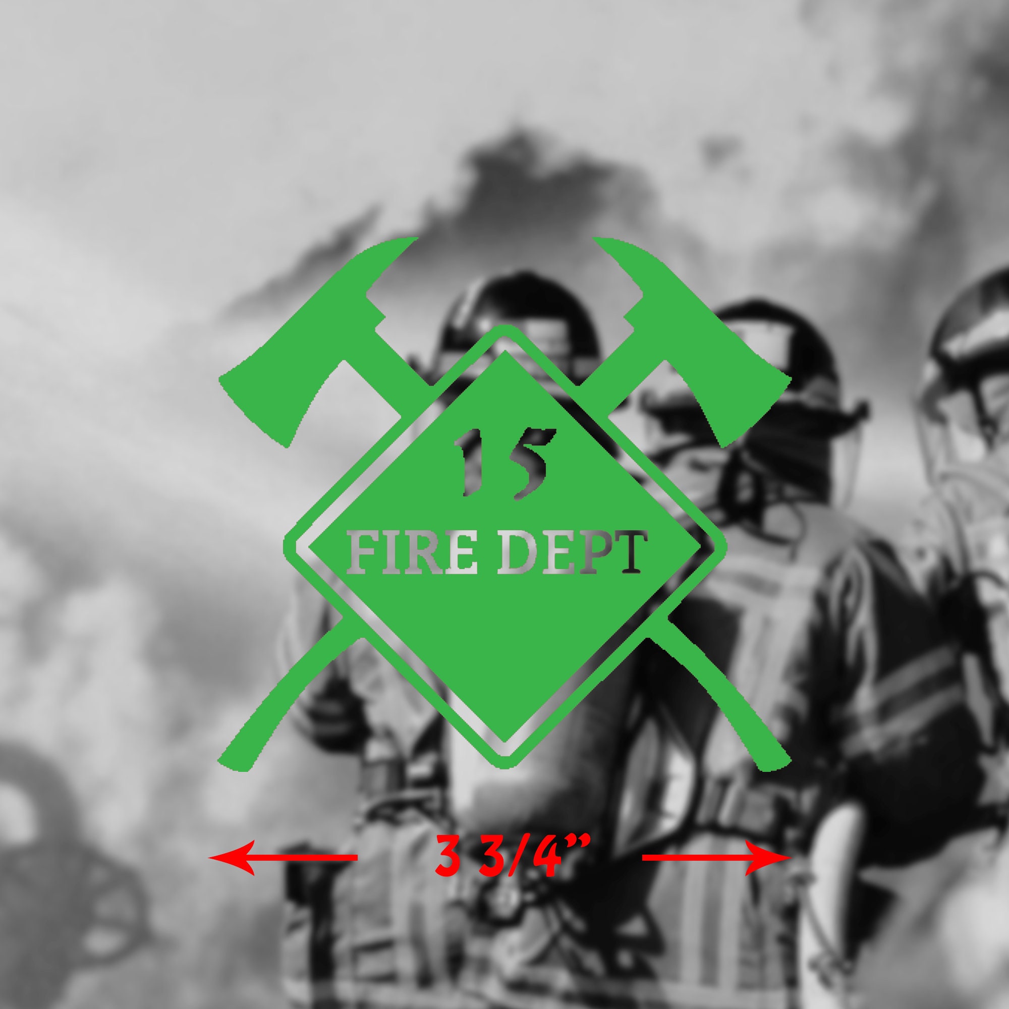 Fire Dept Vinyl Decal Sticker Pair, Personalized Number Decal ...