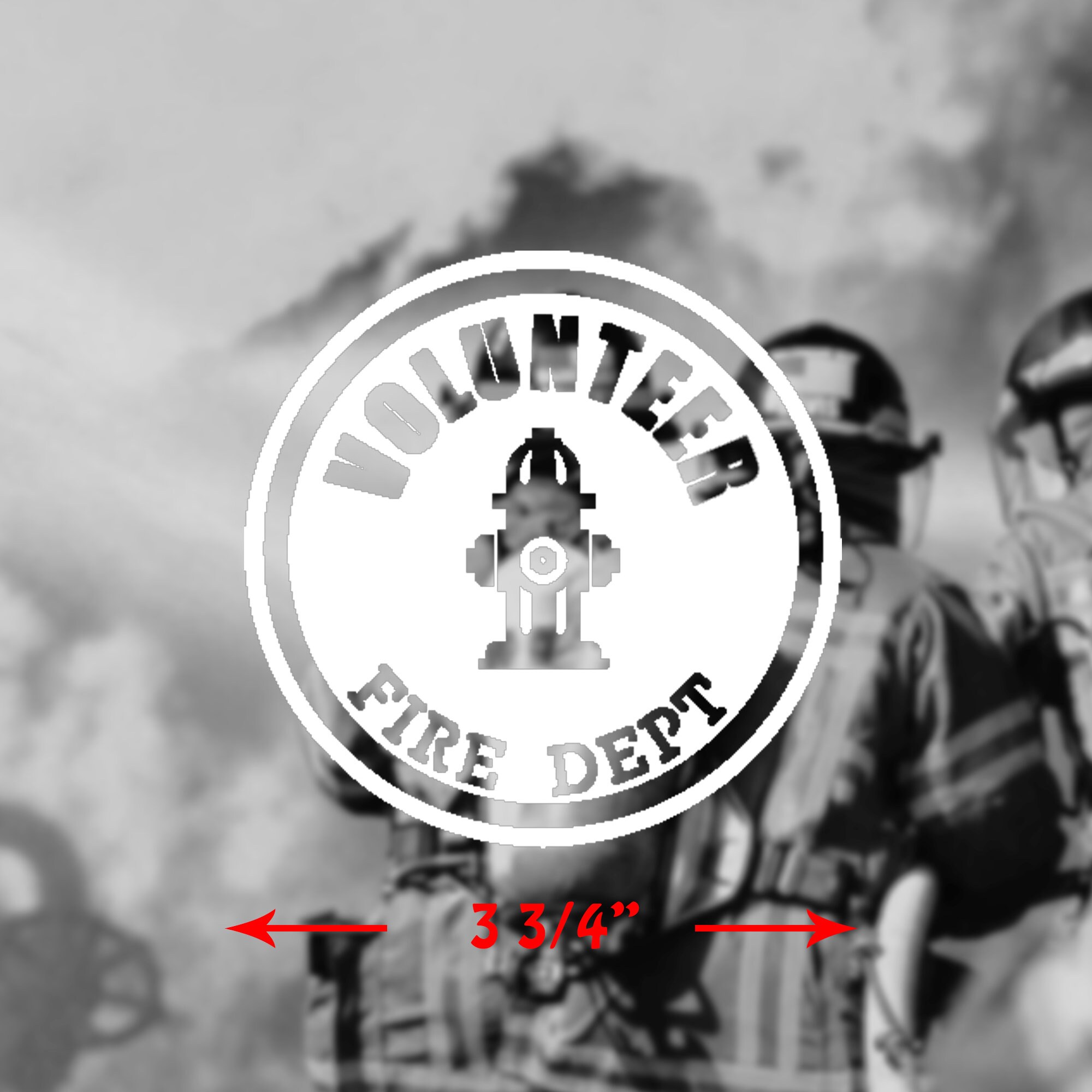Volunteer Fire Dept Vinyl Decal Sticker Pair, Personalized Number Decal ...