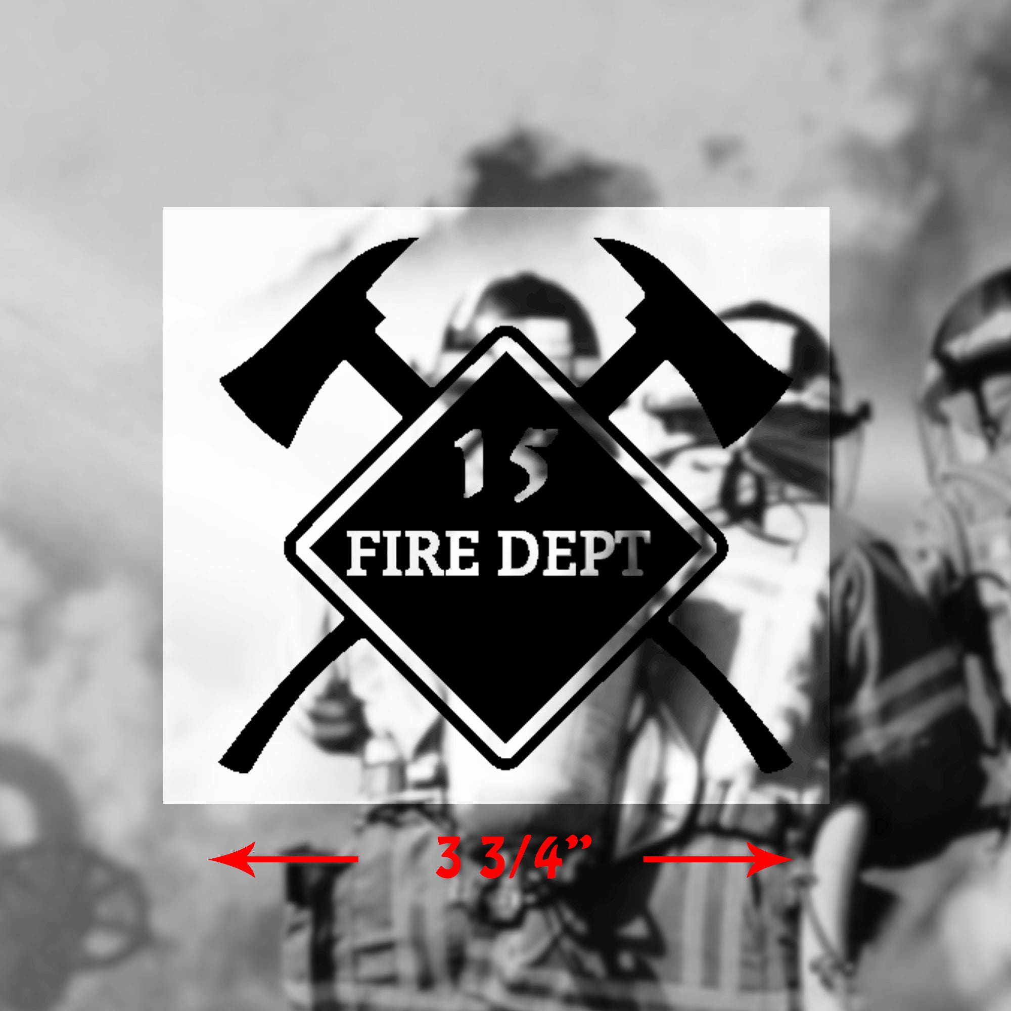 Fire Dept Vinyl Decal Sticker Pair, Personalized Number Decal ...