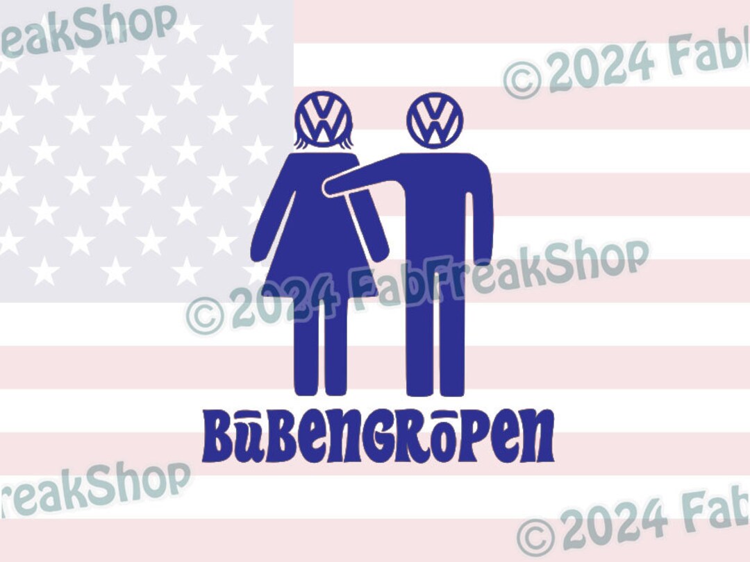 Vee Dub Couple Sticker Set, German Car Decal. Pair of Stickers, Comedy ...