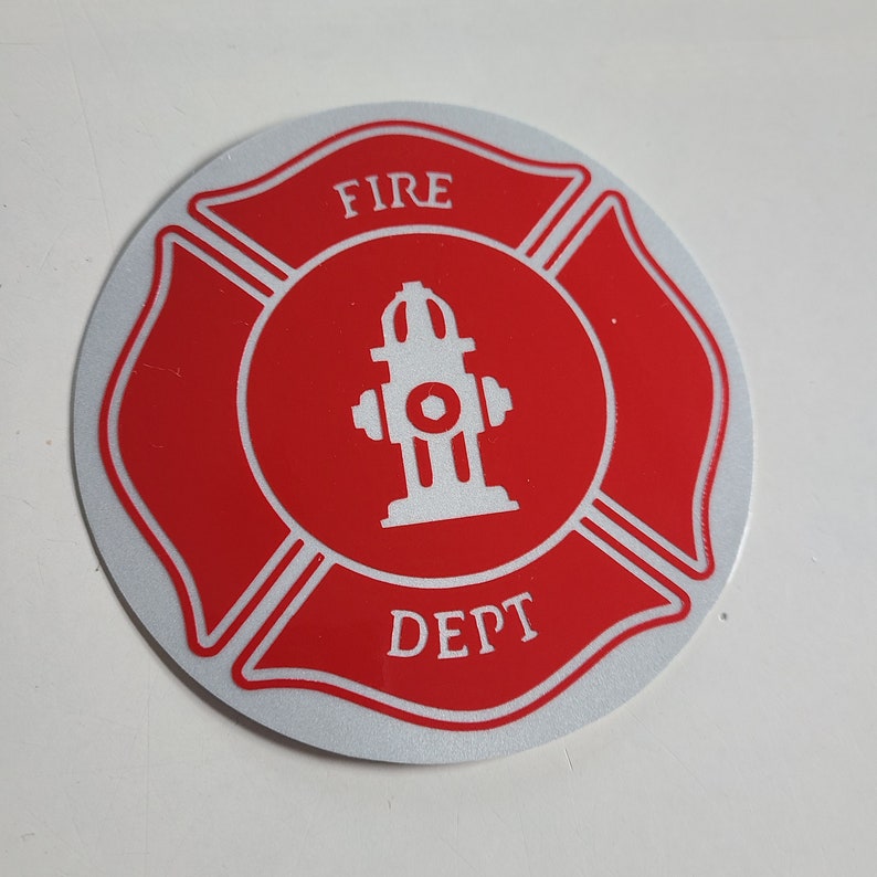 Reflective Fire Dept Vinyl Decal Sticker Pair Personalized - Etsy