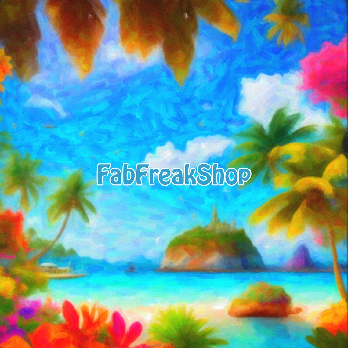 Scrapbook Paper With 6 Island Texture and Watercolor. Digital Paper ...