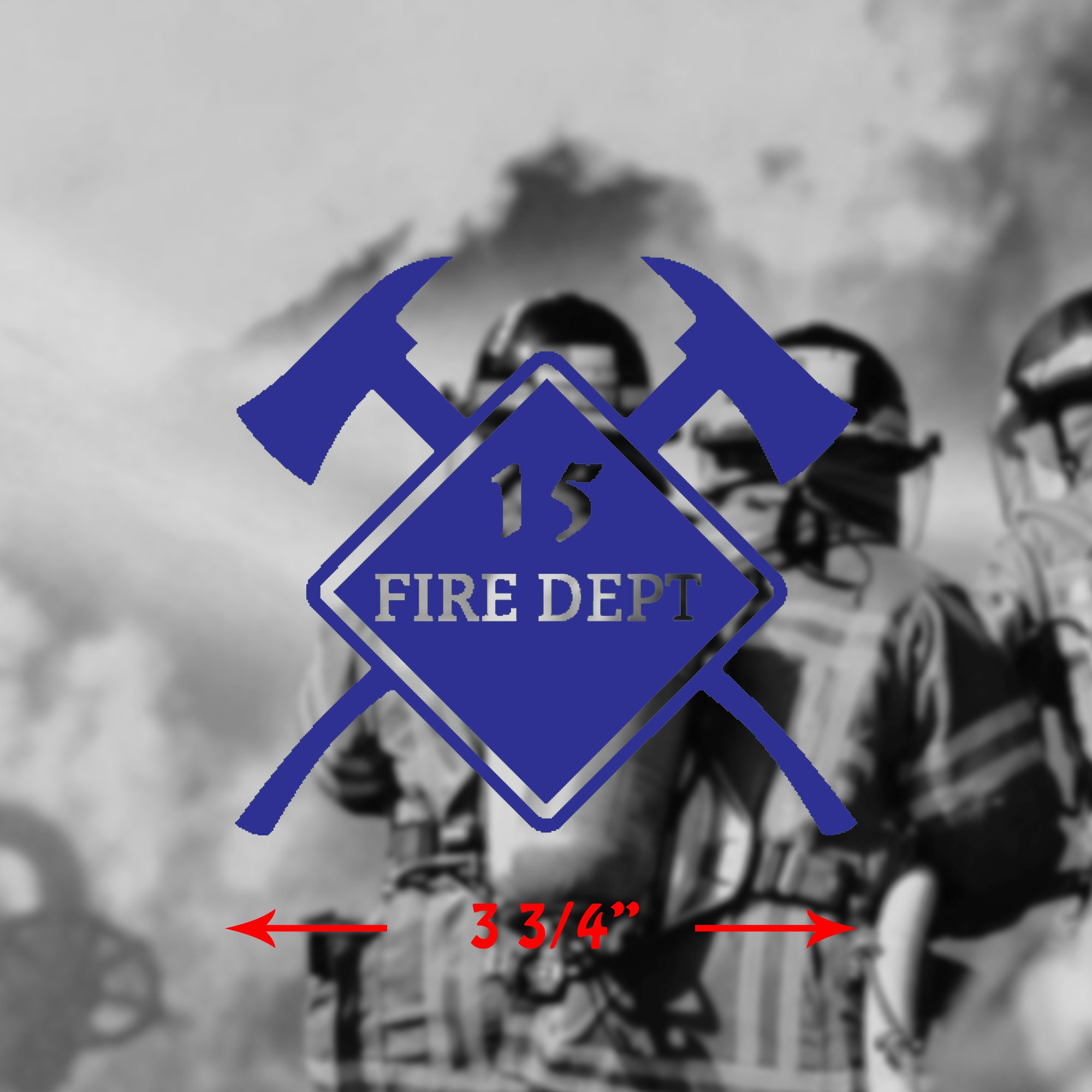 Fire Dept Vinyl Decal Sticker Pair, Personalized Number Decal ...