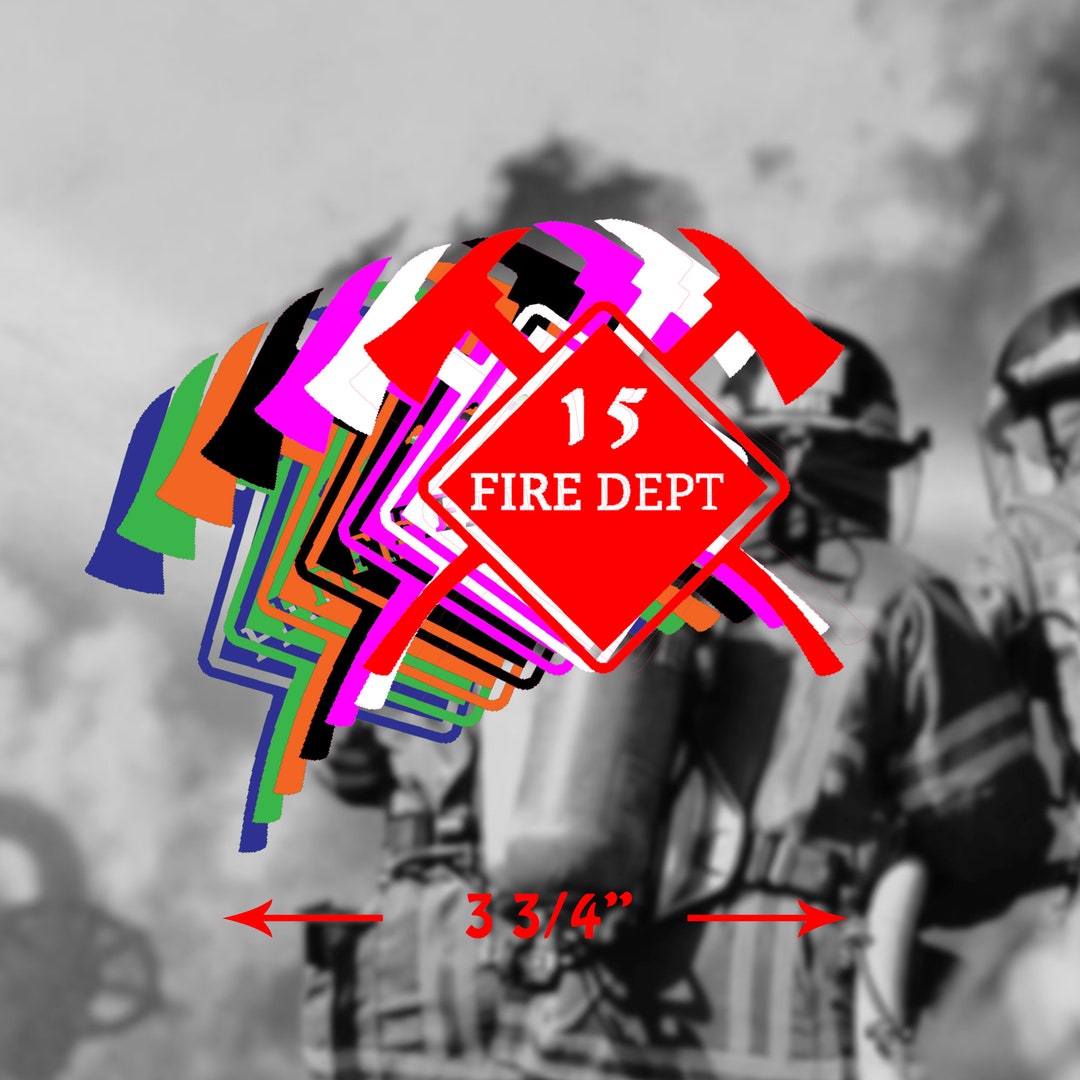 Fire Dept Vinyl Decal Sticker Pair, Personalized Number Decal ...