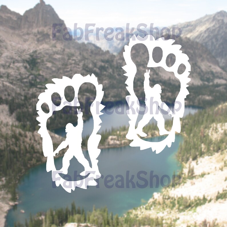 Bigfoot Feet Decal With Peace Sign. Vinyl Decal. Sasquatch, Yeti, PAIR ...