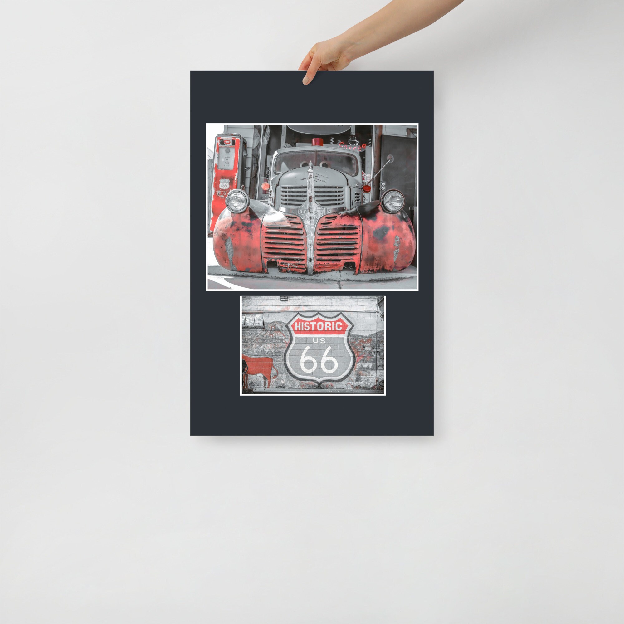 Retro Route 66 Wall Poster for Man Cave, Game Room Decor, Made in USA ...