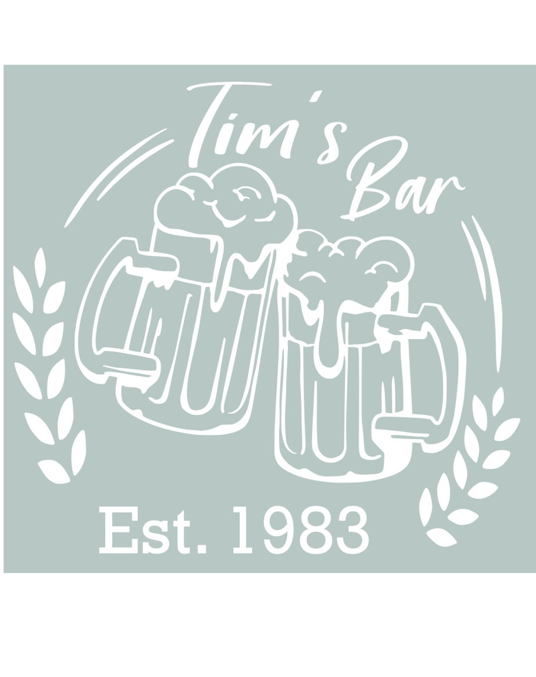 Personalized Bar Decal, Handmade Custom Gift for Him, Man Cave Sign ...