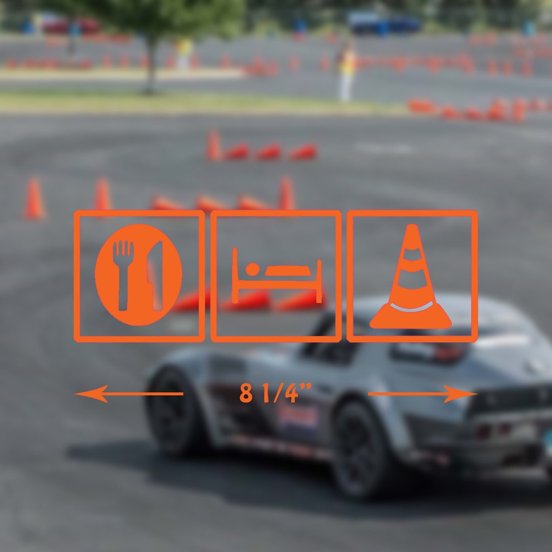 Autocross Eat, Sleep, Cone Road Race Sticker, Vinyl Decal. PAIR ...