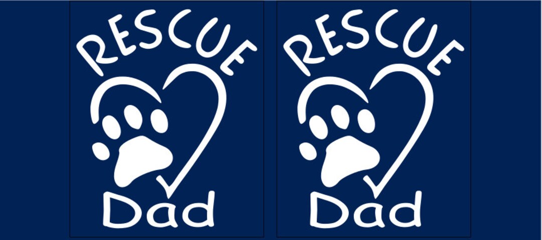 Rescue Mom or Dad Cat Decal. White Vinyl. Pair of Decals - Free ...