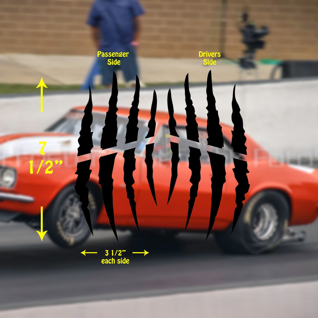 Claw Scratch Marks Vinyl Sticker PAIR. Hellcat, Wildcat, Animal ...