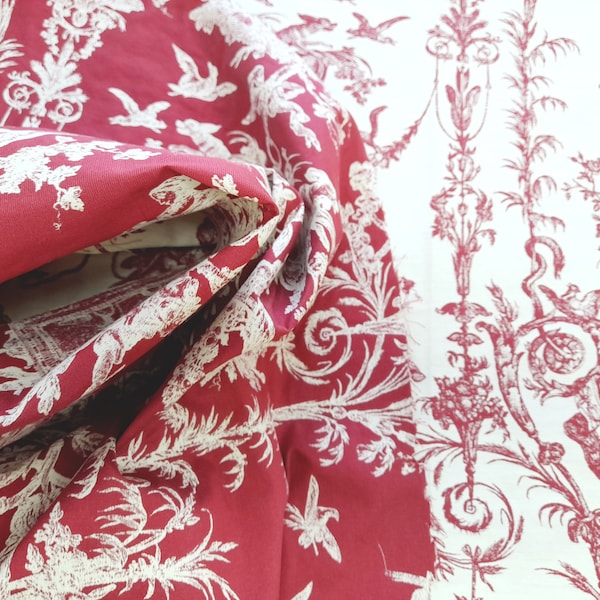 Red and White Toile - Etsy