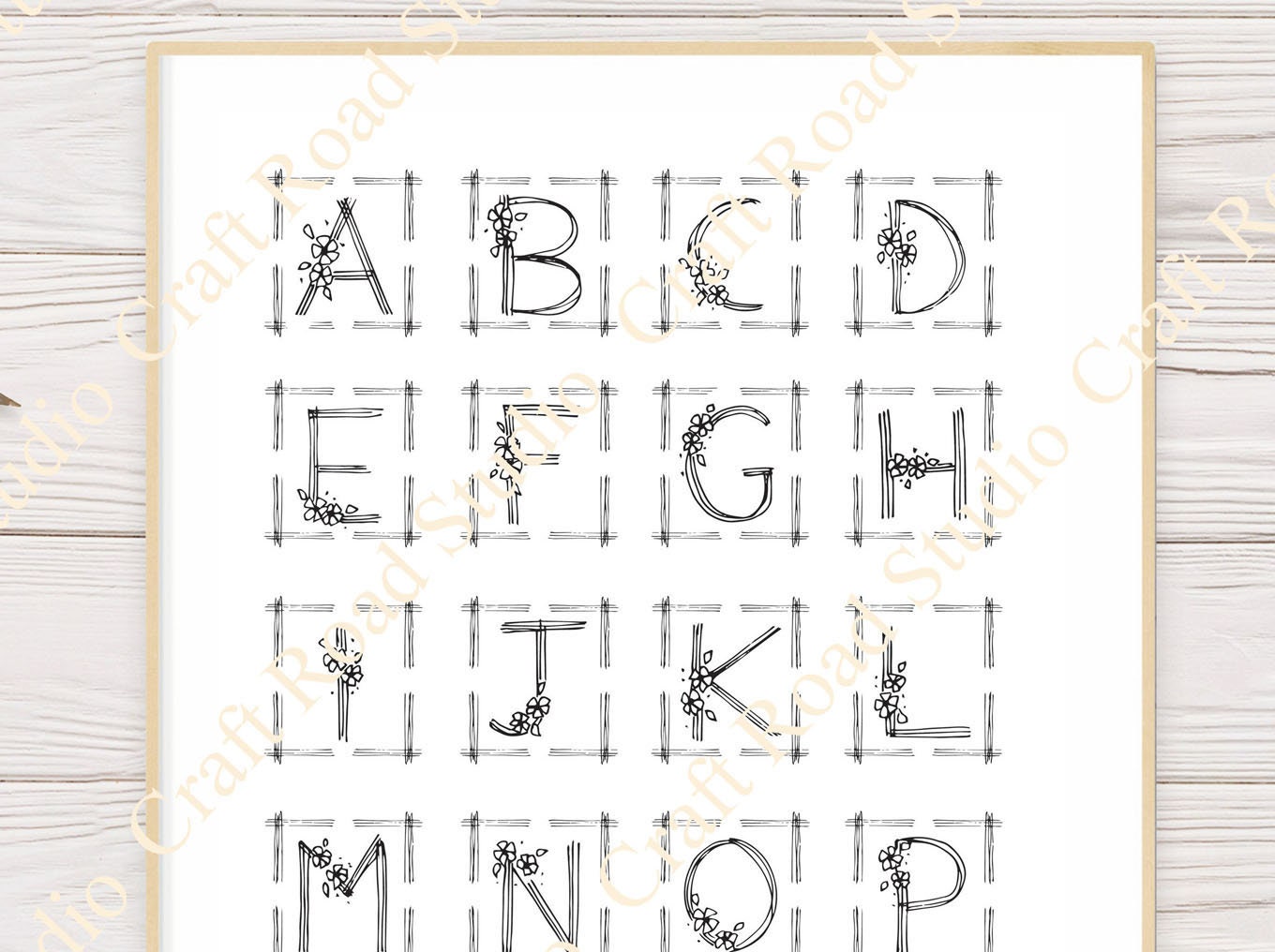 Decorative Floral Alphabet Printable PDF Frames and Letters for ...