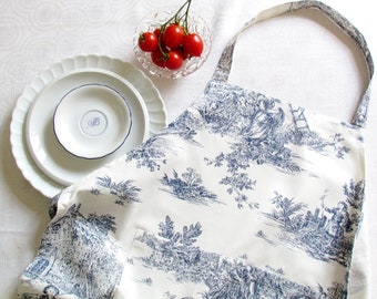 Blue Toile Apron | Etsy
