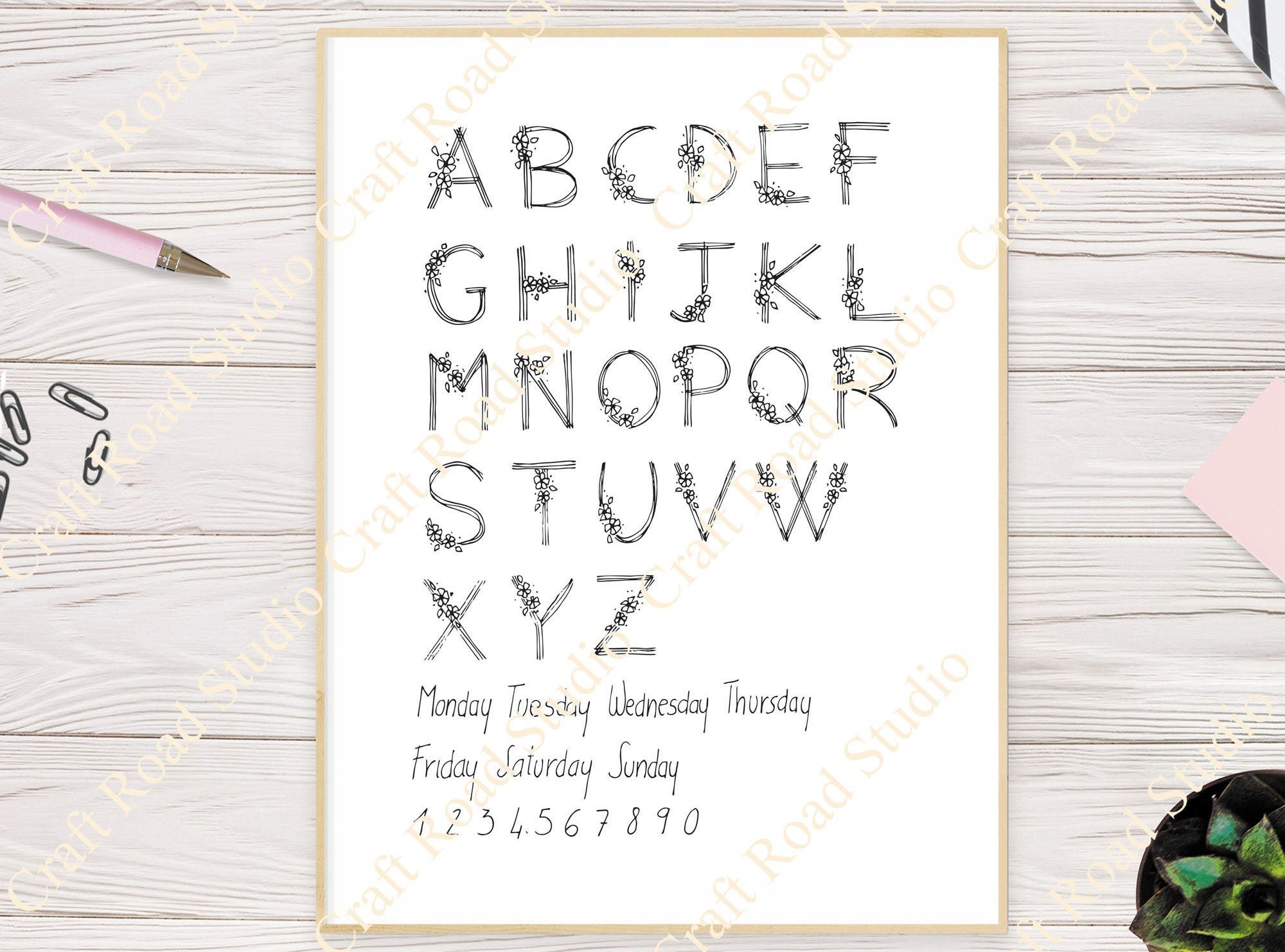 Decorative Floral Alphabet Printable PDF Frames and Letters for ...