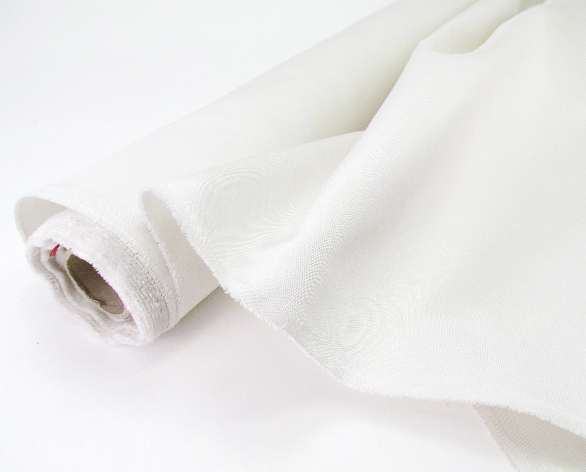 Mikado di seta pura bianco perlato, tessuto pregiato Made in Italy per ...