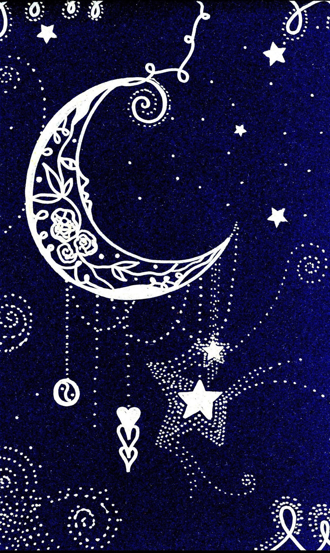 Moon and Stars Drawing. - Etsy