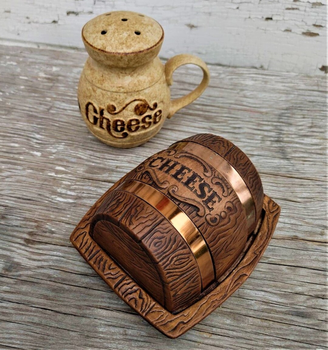 Vintage Kitchen Items, Cheese Shaker & Cheese Dish, MCM Decor, Kitsch ...