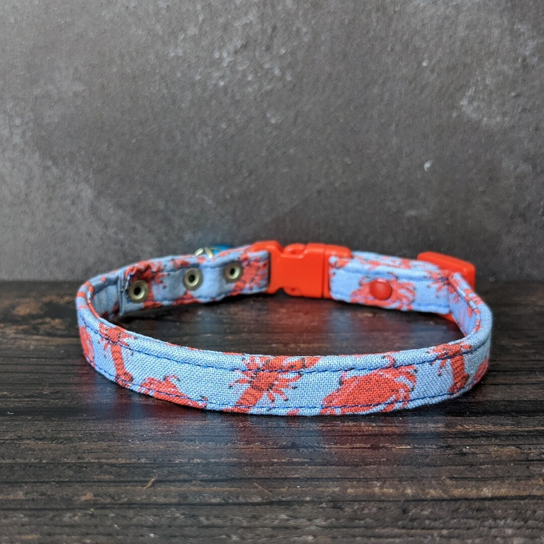 Lobsters & Crabs Cat Collar W/ Break-away Clasp + Bell Options. Fabric ...