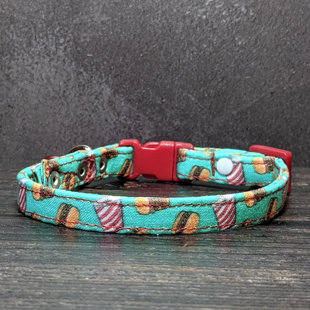Burgers & Shakes Cat Collar W/ Break-away Clasp + Bell Options. Fabric ...
