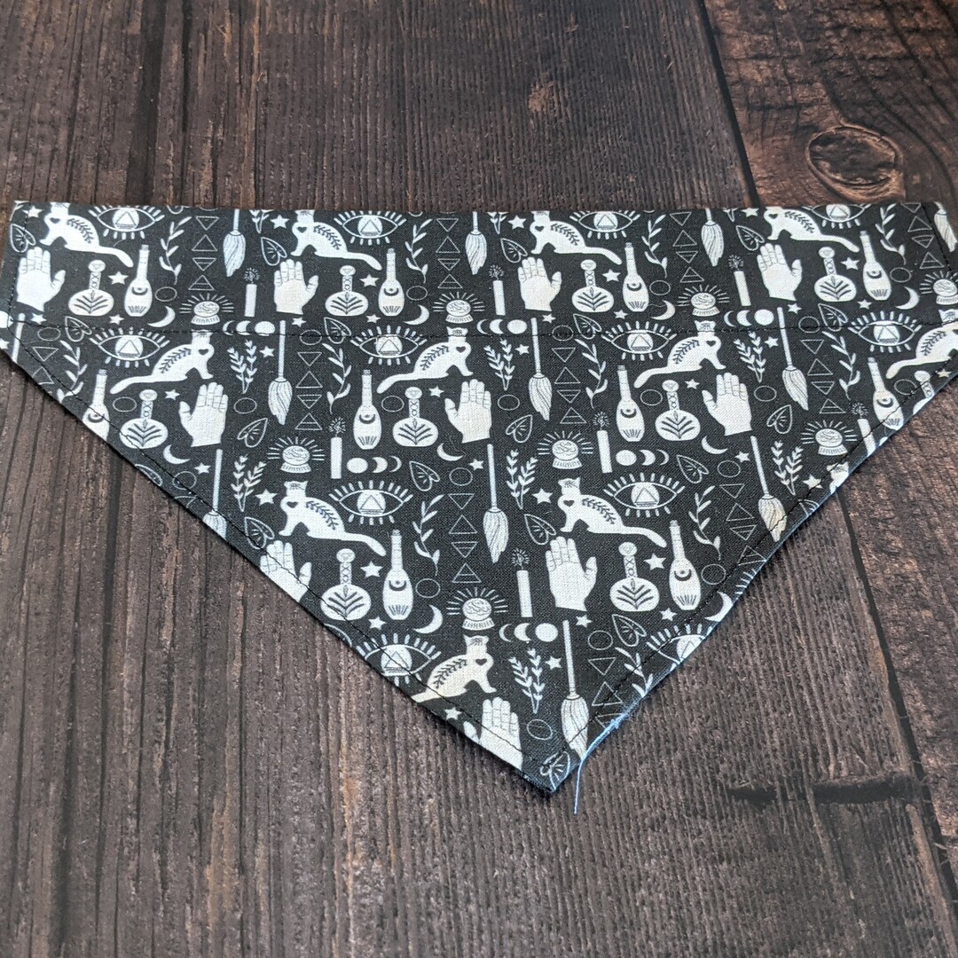 Occult Bandana. Scary Spell Craft Items on Fabric. Gift for Dog Lovers ...