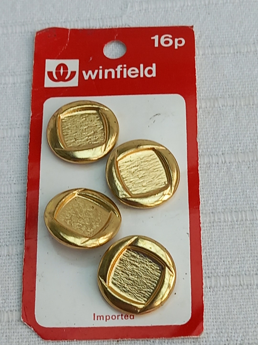 Four Vintage Winfield Shank Buttons From Woolworths. on Original Card ...
