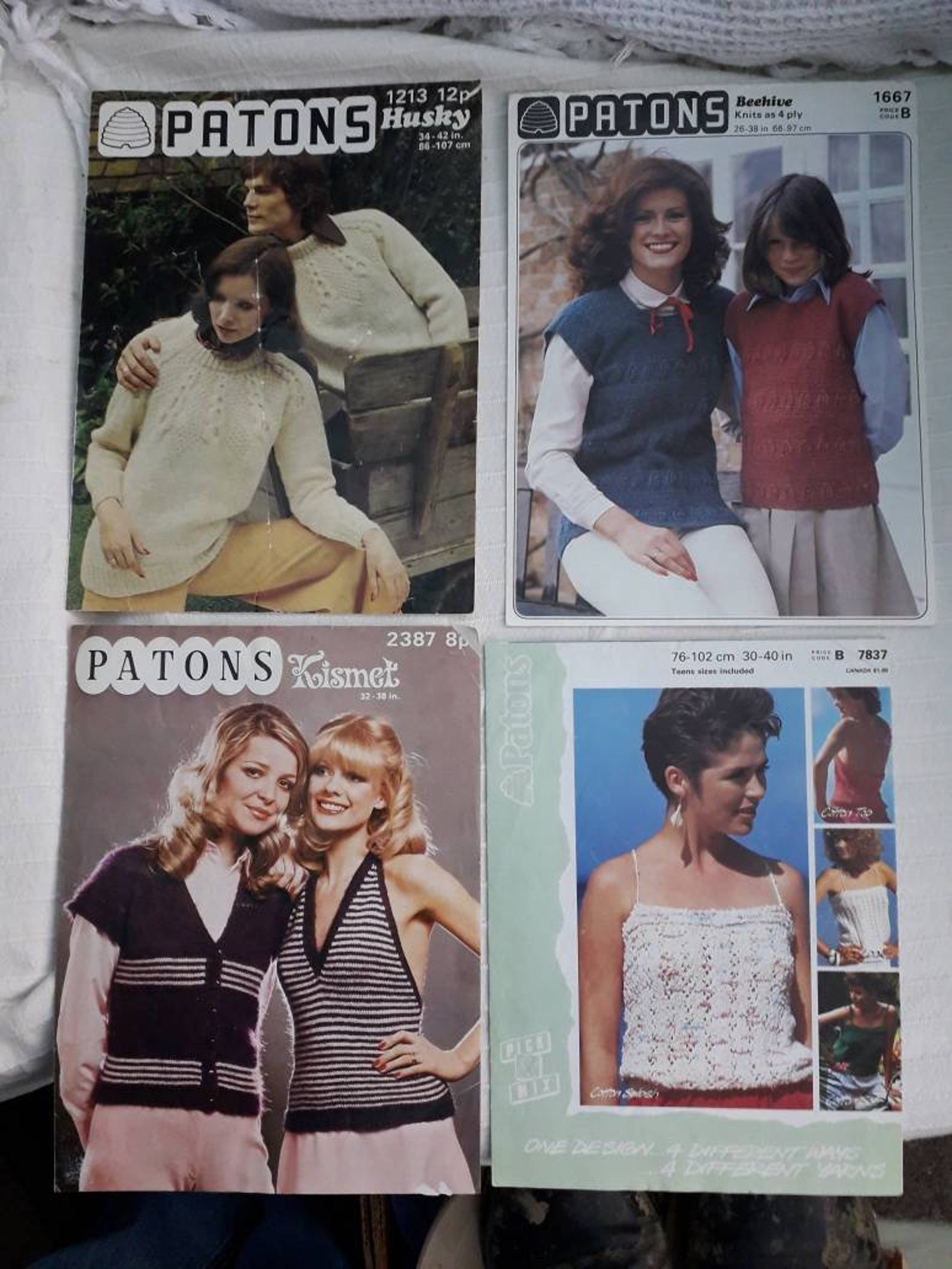 Four Vintage/retro Patons Knitting Patterns. 1970's/ 1980's. Halter ...