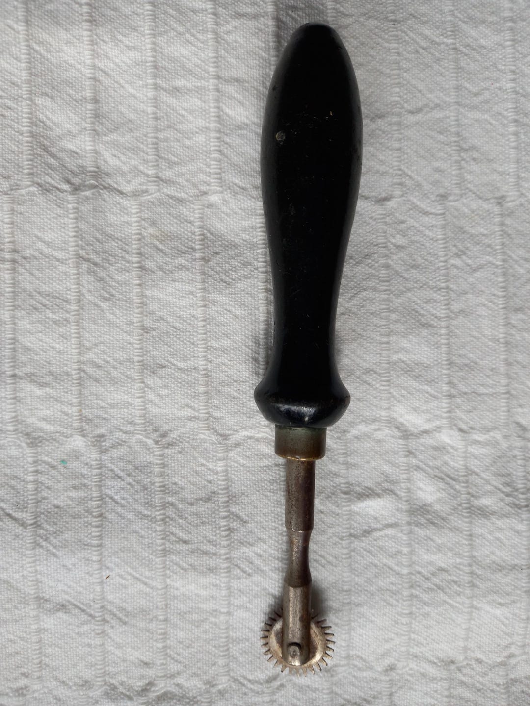 Vintage Pattern Tracing Wheel With Comfortable Black Wooden Handle. No ...