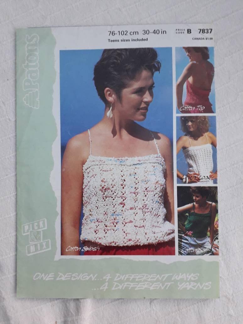 Four Vintage/retro Patons Knitting Patterns. 1970's/ 1980's. Halter ...
