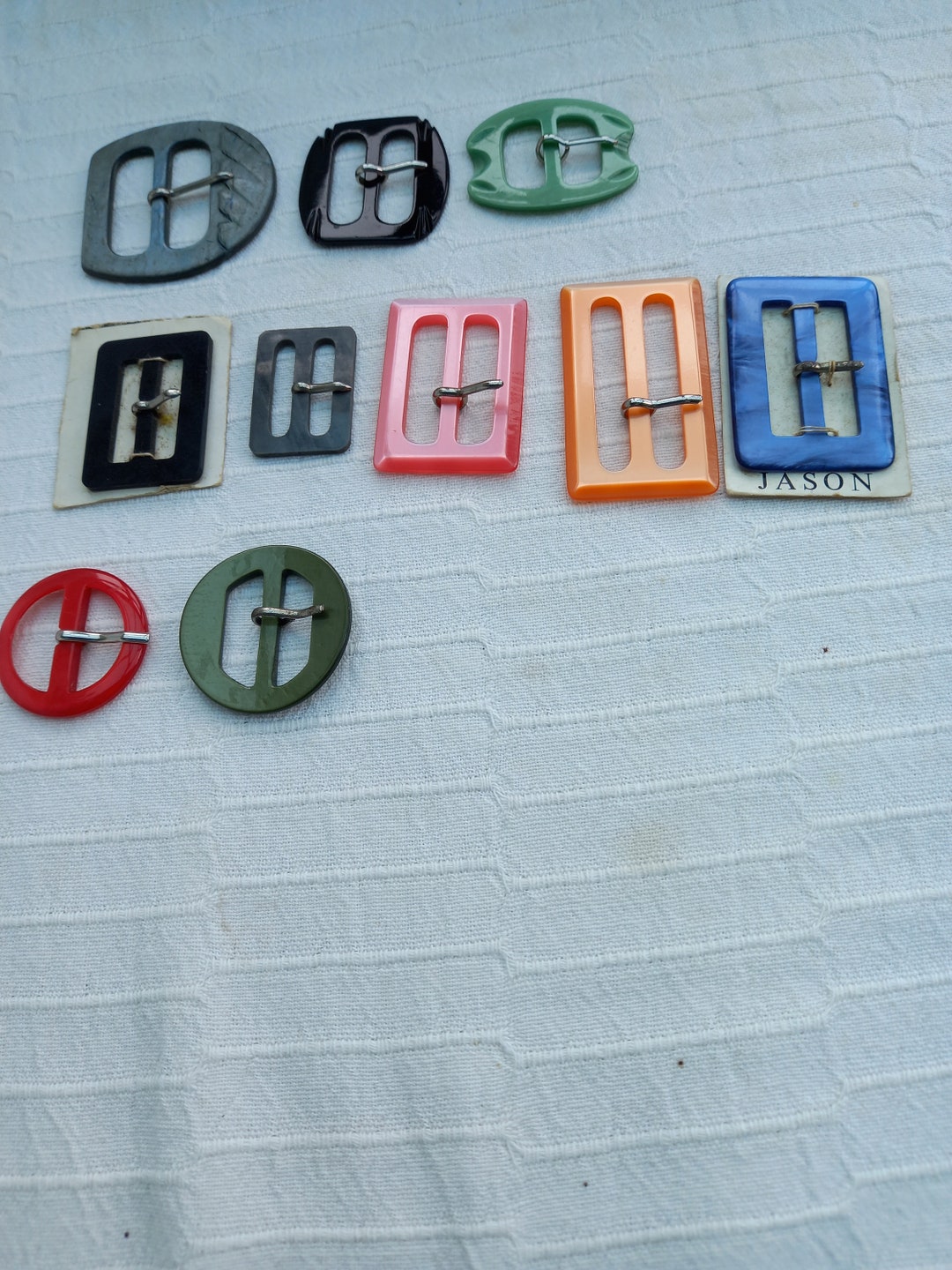 Ten Vintage Plastic Prong Buckles. Different Shapes and - Etsy