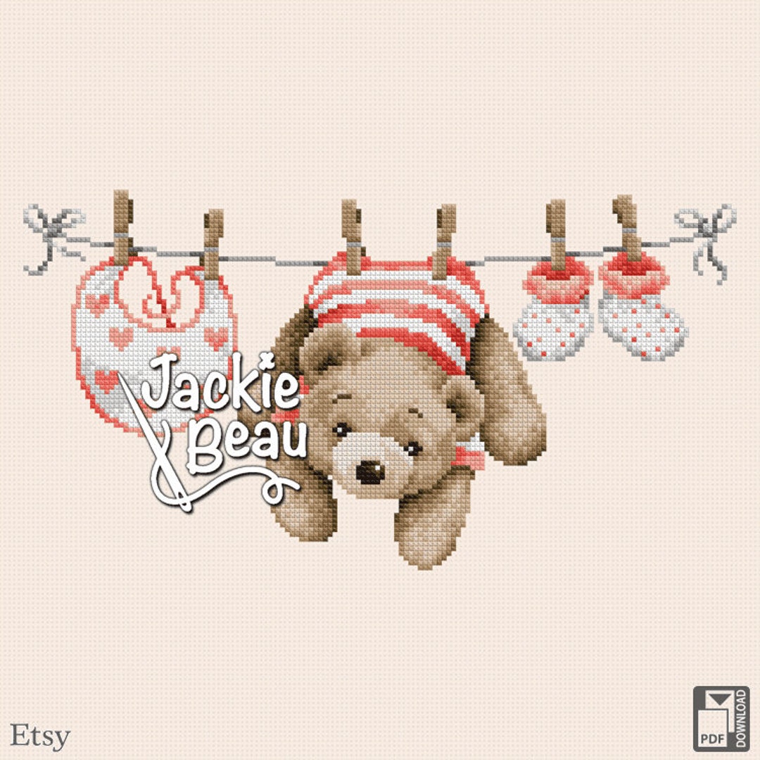The Clothesline Jackie Beau Cross-stitch Pattern Pdf-download ...