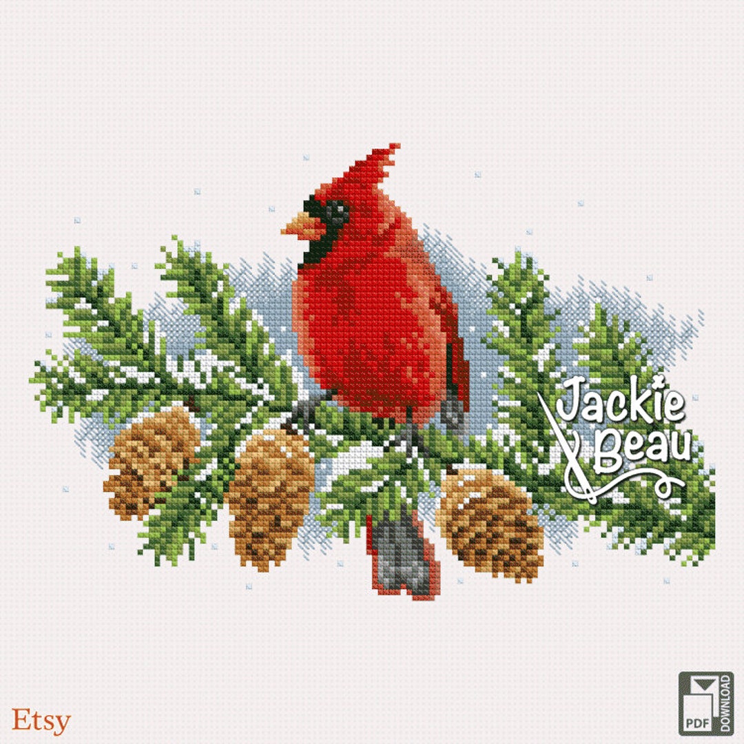 Cardinal Bird Jackie Beau Cross Stitch Pattern Pdf-download ...