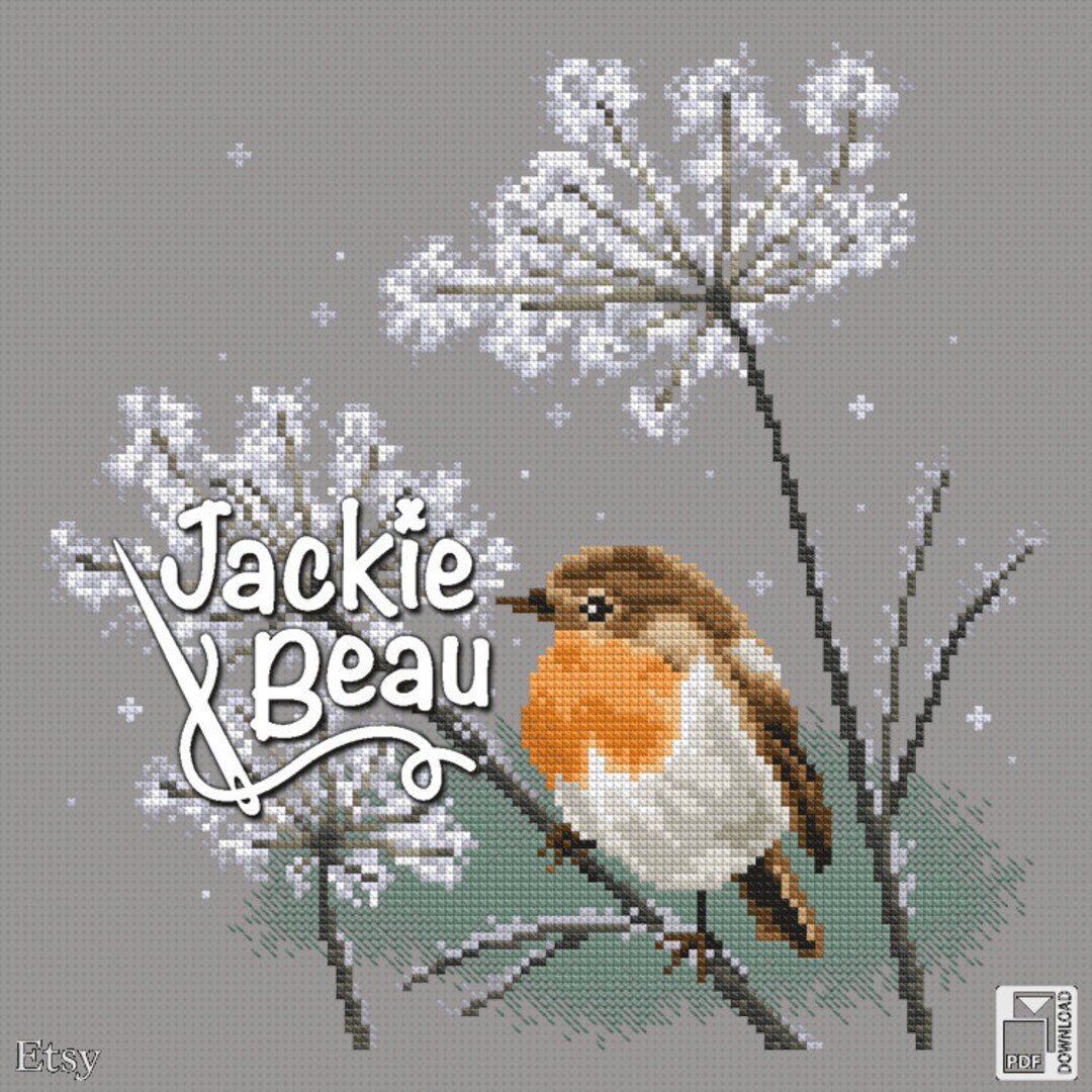 Robin in Winter Jackie Beau Cross-stitch Pattern PDF Download ...