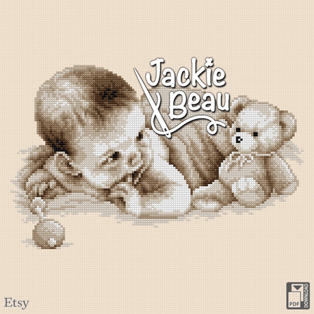 Baby Discovered Jackie Beau Cross-stitch Pattern Pdf-download ...