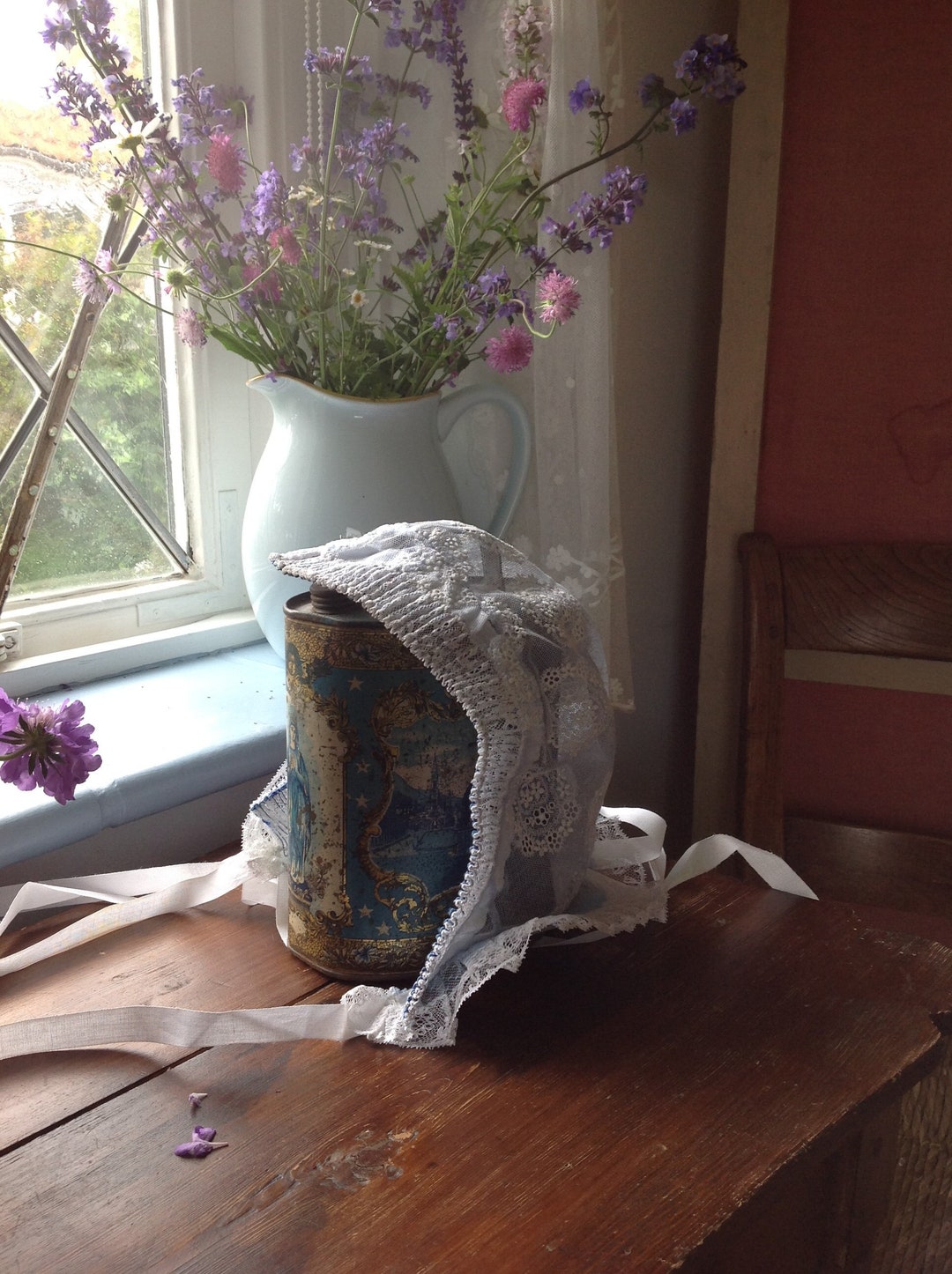 Large Antique Floral Hat Staphorst Traditional Folklore Holland - Etsy