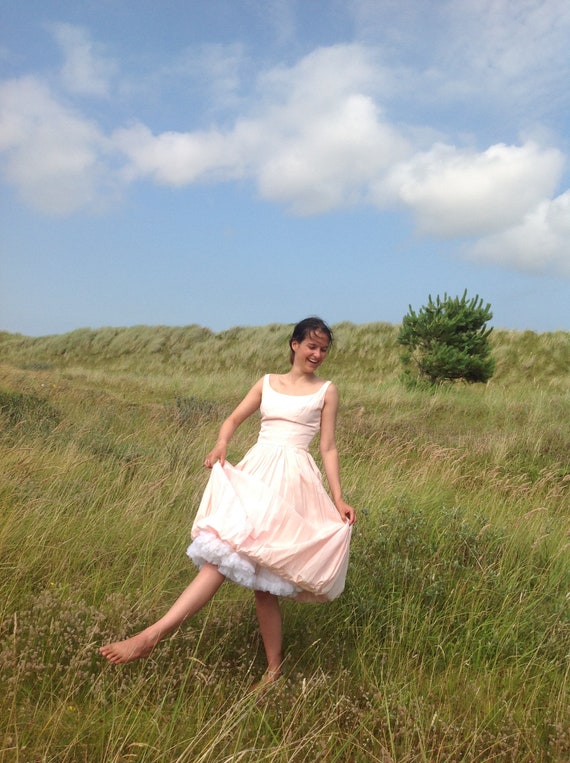 vintage party dress, pink taft silk prom dress Emma D… - Gem
