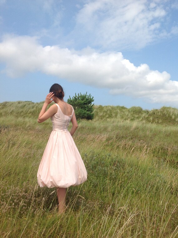 vintage party dress, pink taft silk prom dress Emma D… - Gem