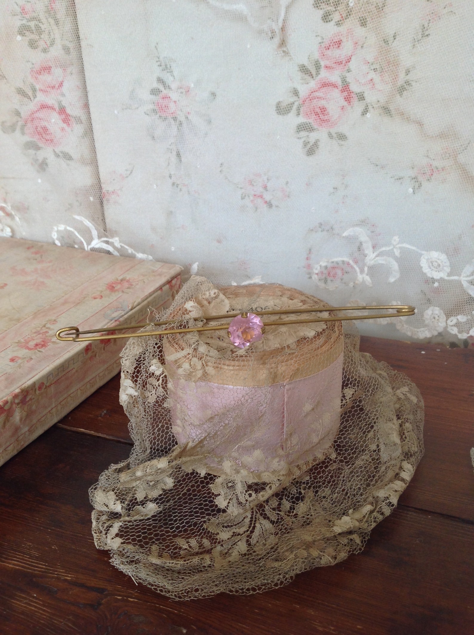 Old Stole Pin With Amaranth Stone - Etsy