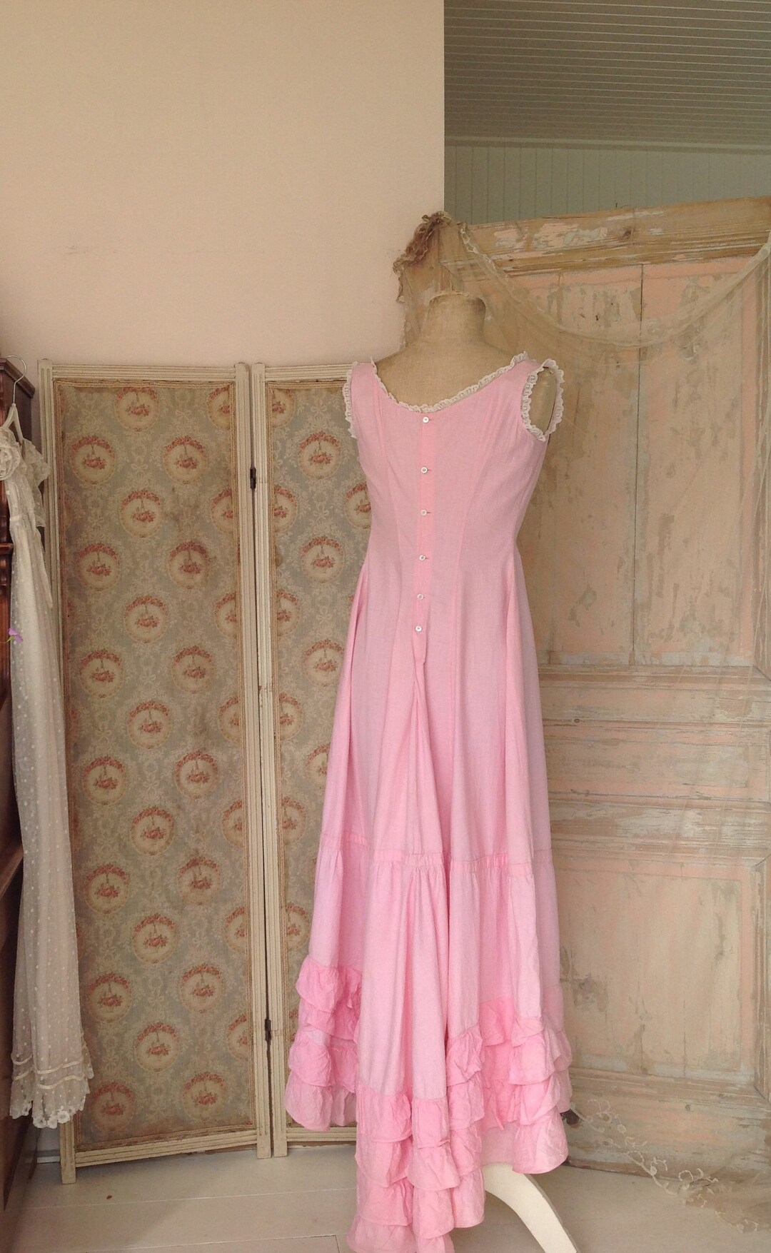 Pink Bustle Slip Dress 1940s Small - Etsy
